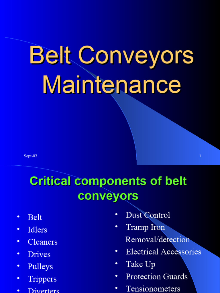 Belt Conveyor Maintenance Guide | PDF | Belt (Mechanical) | Mechanical ...