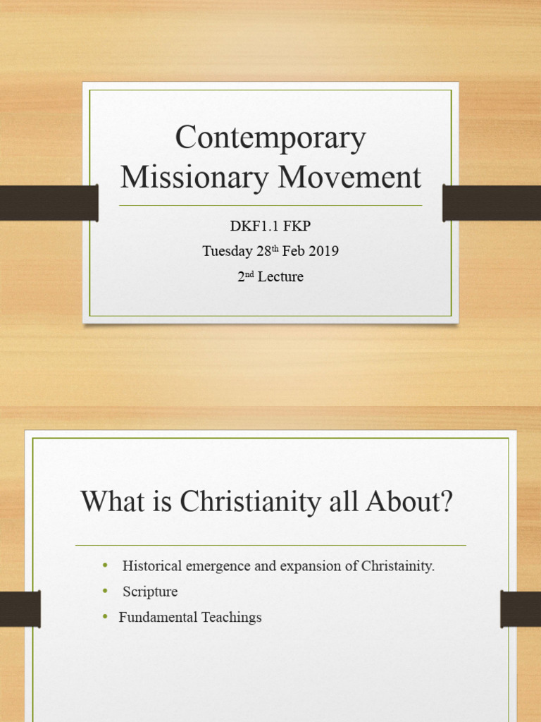 Contemporary Missionary Movement | PDF | Jesus | Paul The Apostle