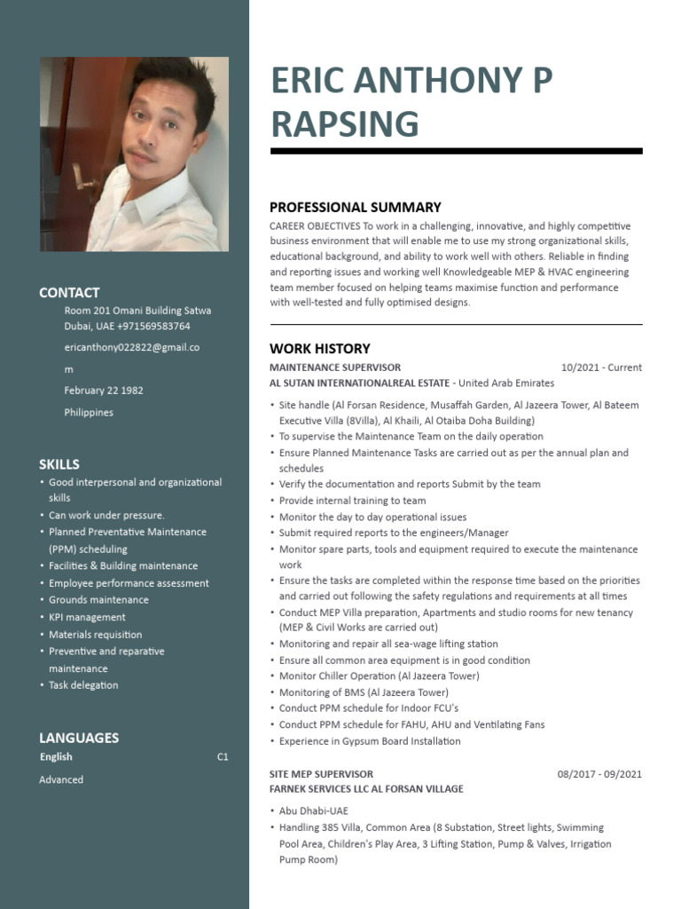Eric Anthony P - Rapsing 2024 | PDF | Air Conditioning | Electrical ...