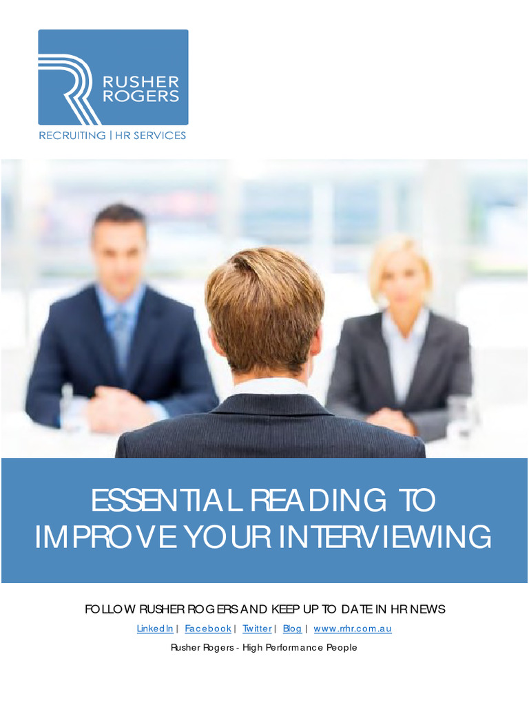 Essential Reading To Improve Your Interviewing A4 | PDF | Job Interview ...