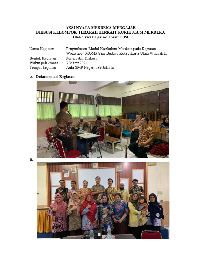 AKSI NYATA MERDEKA MENGAJAR vici | PDF