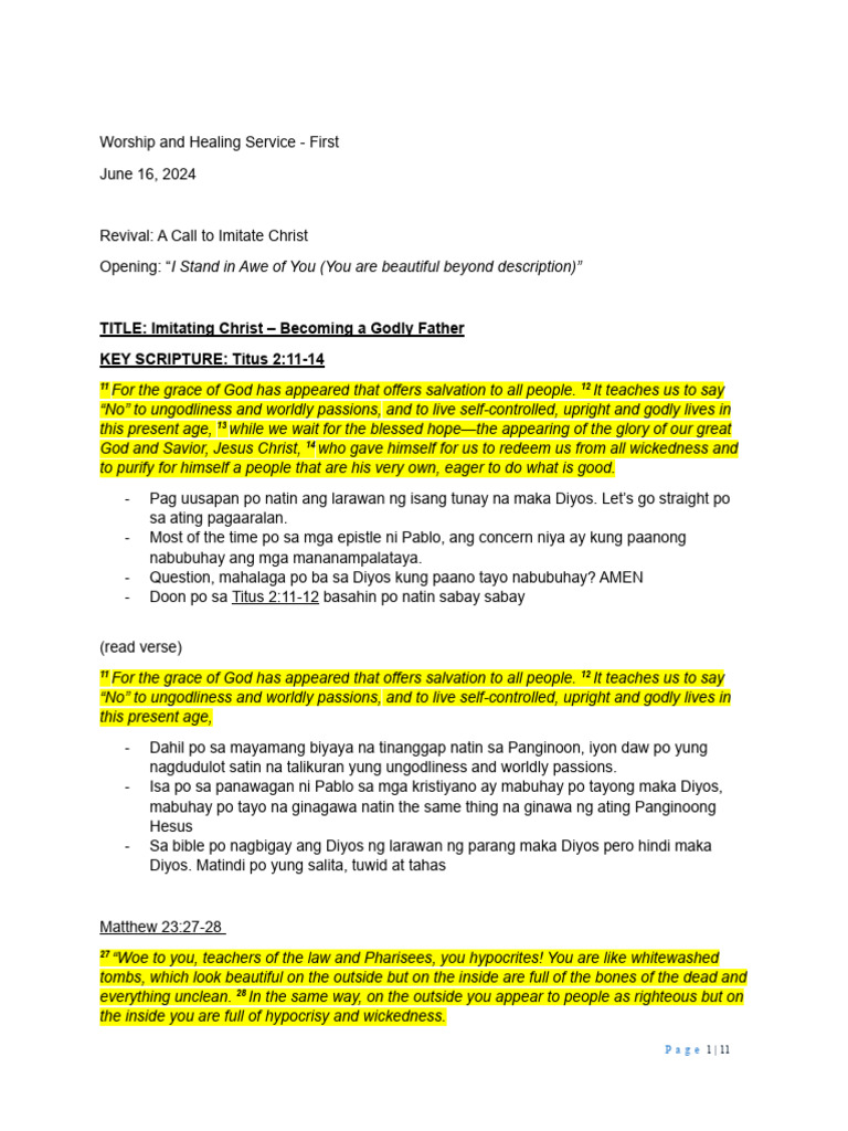 Imitating Christ-Becoming A Godly Father | PDF | Religious Belief And ...