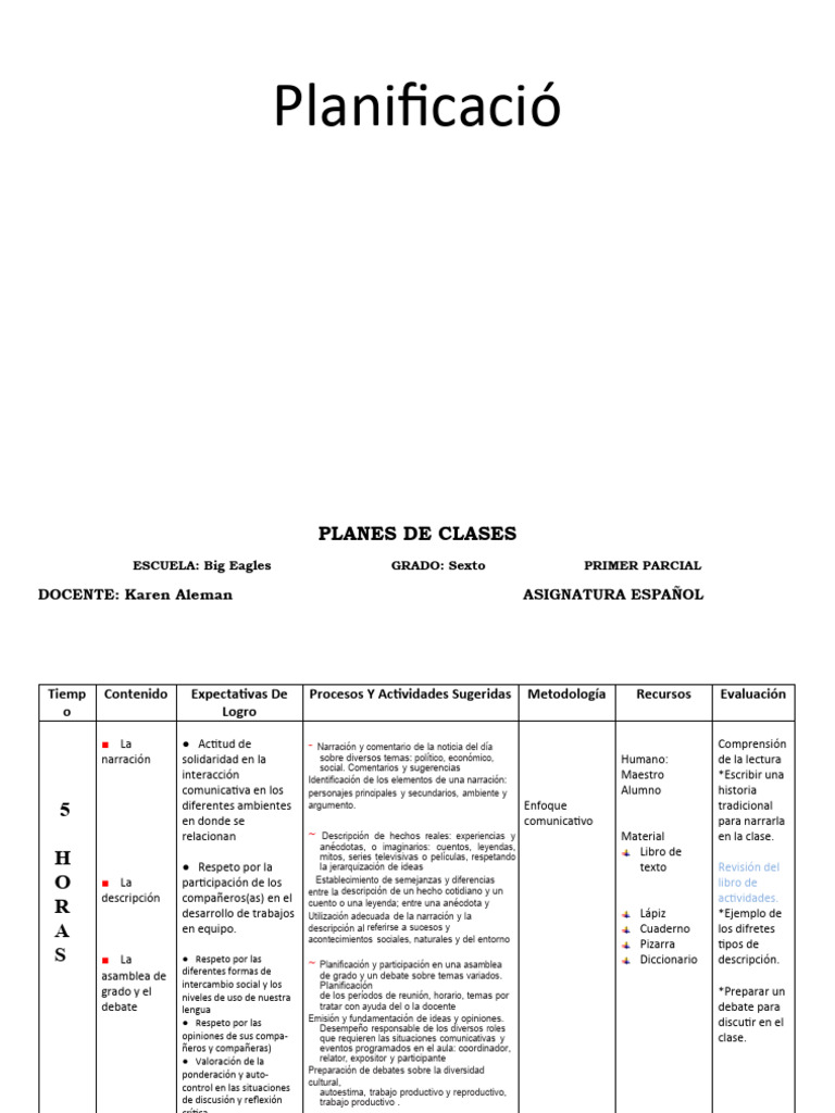 574353236-4to-Espanol-Planes[1][1] | Descargar gratis PDF | Libros | Evaluación