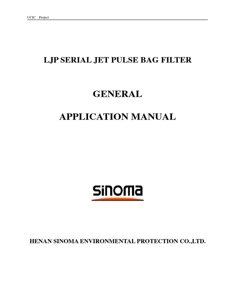 LJP Jet Pulse Bag Filter Manual | PDF | Duct (Flow) | Pipe (Fluid ...