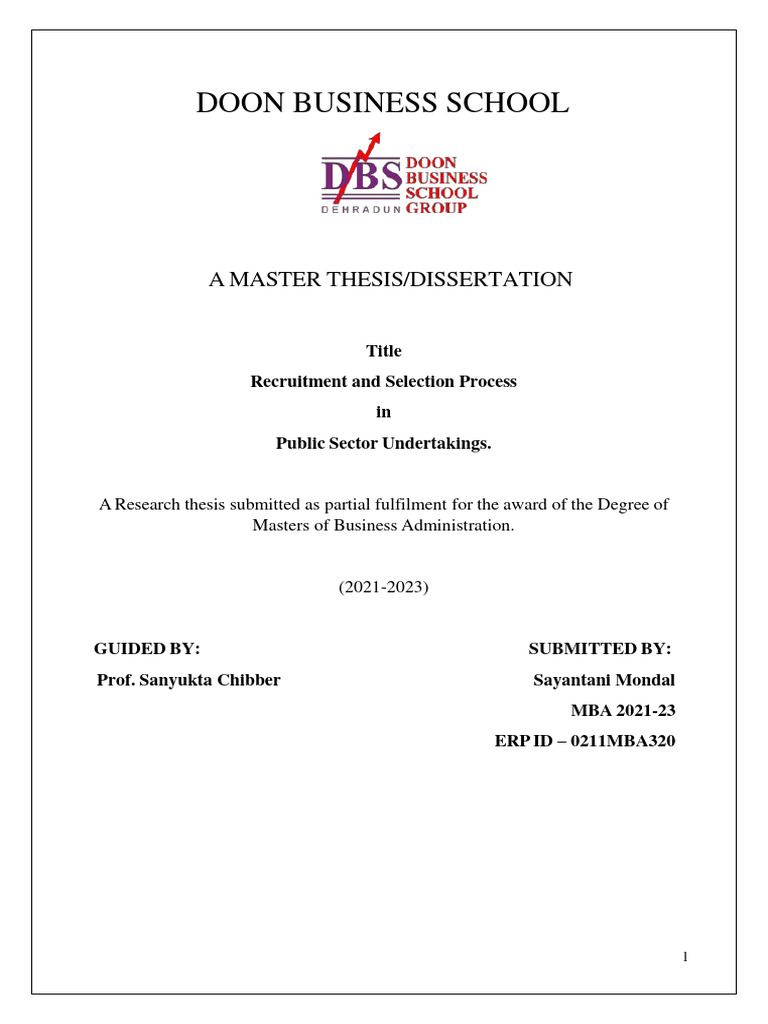 Final Dissertation Report - Rico Hilder | PDF | Recruitment | Human ...