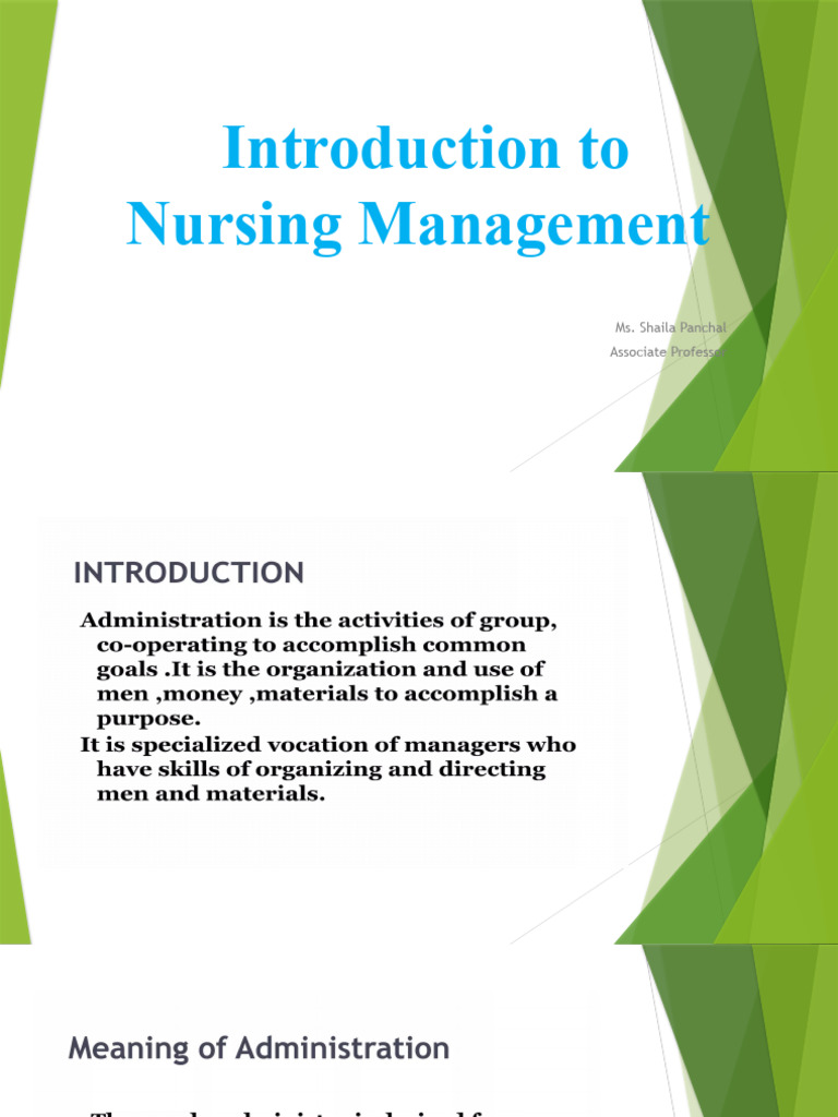 On Introduction of Nursing Management | PDF