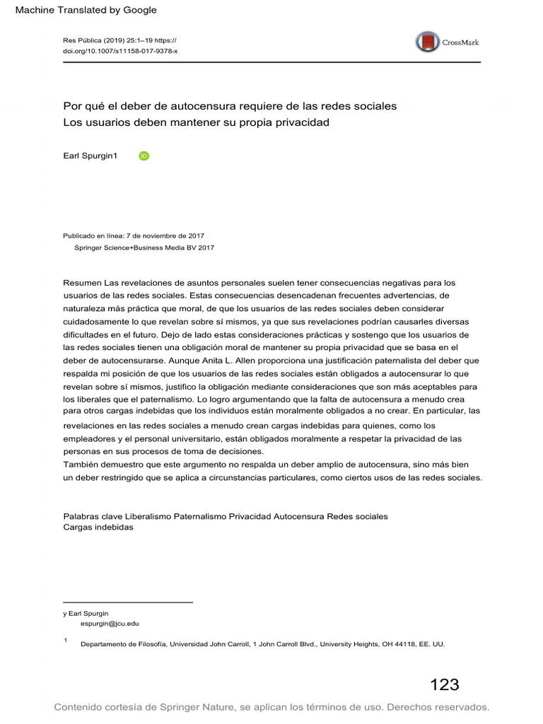 Why The Duty To Self-Censor Requires Social-Media | PDF | Servicio de redes sociales | Privacidad