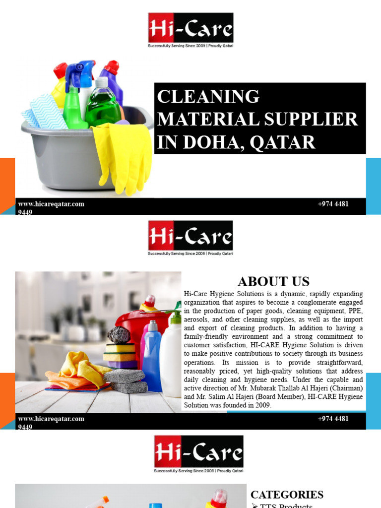 Cleaning Material Supplier in Doha, Qatar | PDF | Hygiene