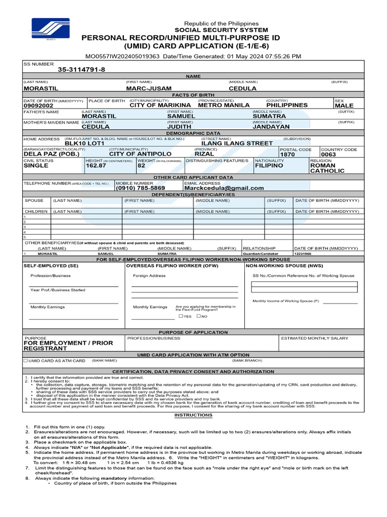 SSS PR Umid | PDF | Identity Document | Access Control