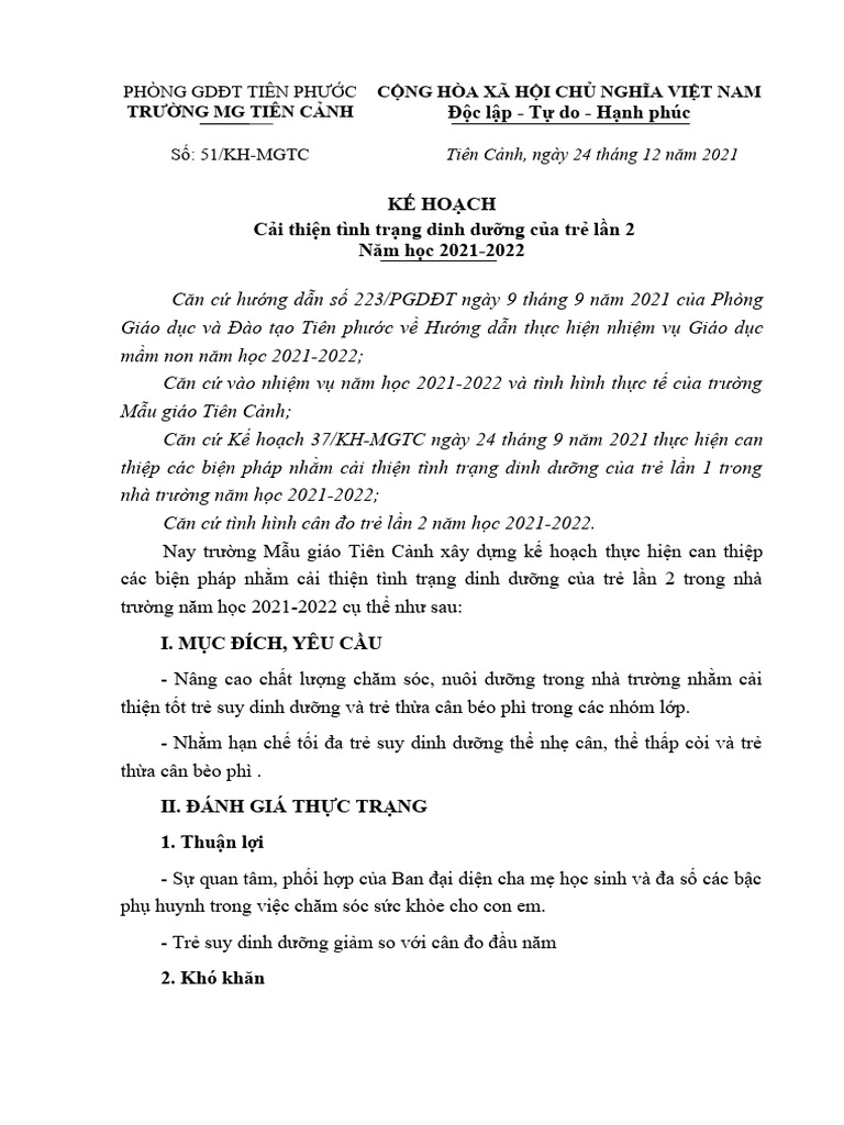 KH CẢI THIỆN DD 20-21 lan 2 | PDF