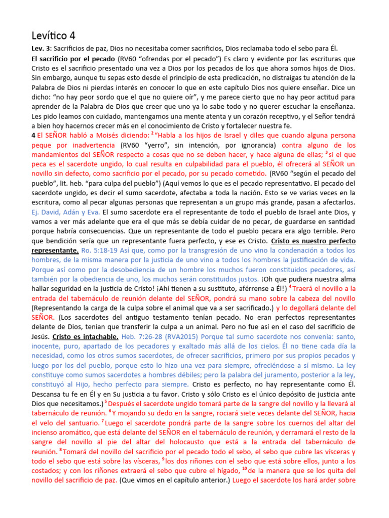 Levítico 4 | PDF | Cristo (título) | Pecado