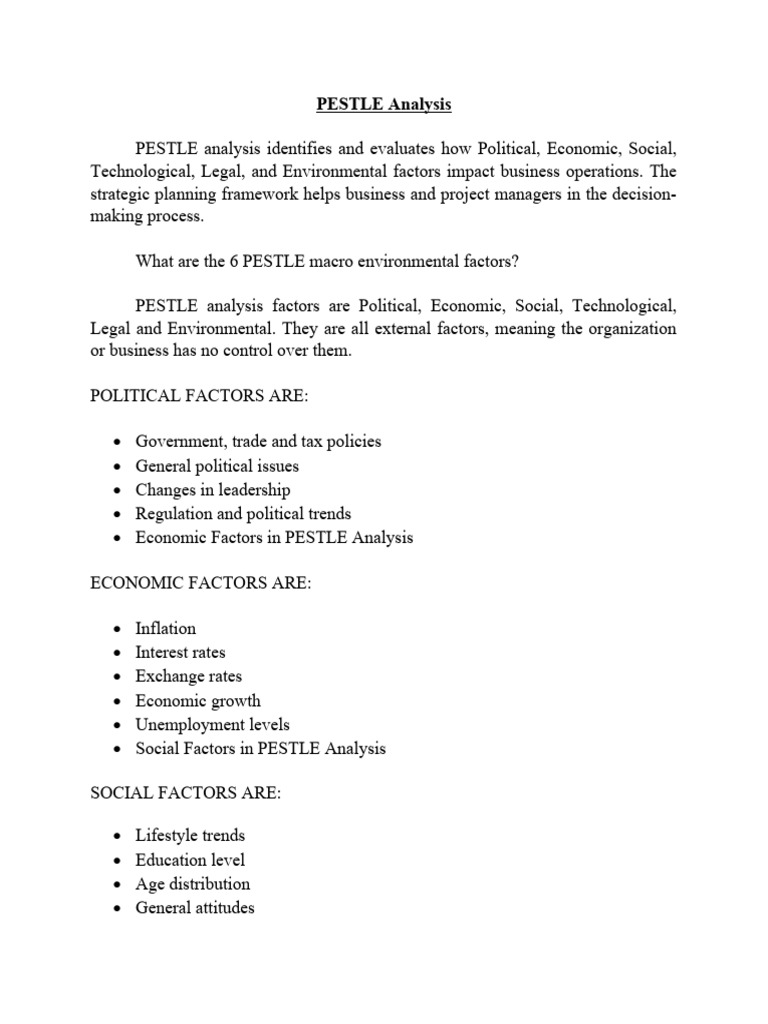 Pestle and Swot Analysis | PDF | Business | Social Science