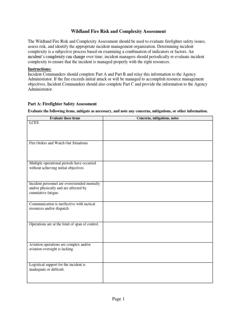 Fire Risk Complexity Assessment | Download Free PDF | Incident Command ...