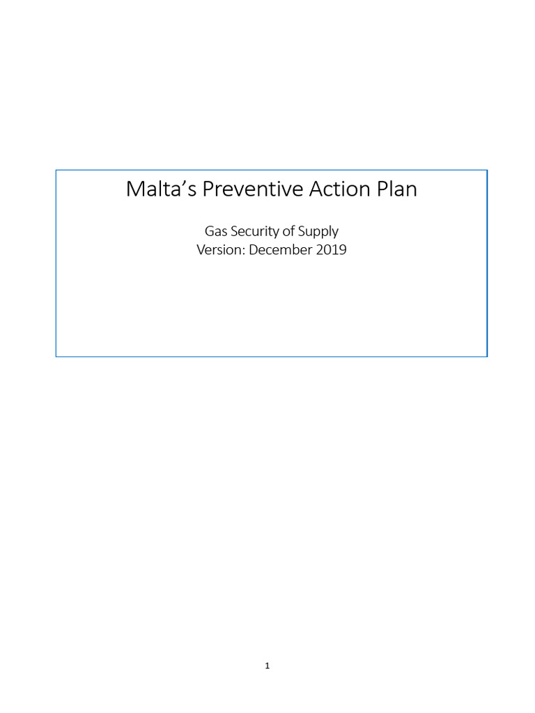 General Preventive Action Plan | PDF | Natural Gas | Liquefied Natural Gas