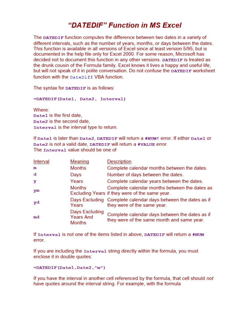 Excel Formula For DOB | PDF | Microsoft Excel | Software Engineering