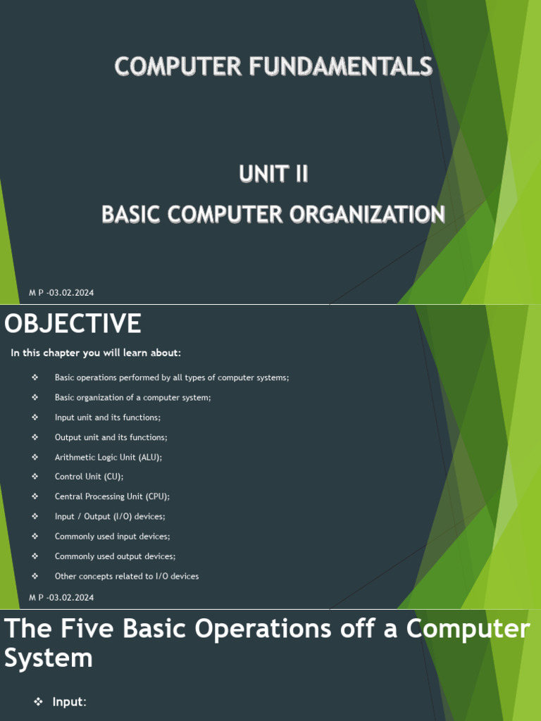 Unit II - Basic Computer Organization | PDF | Input/Output | Printer (Computing)