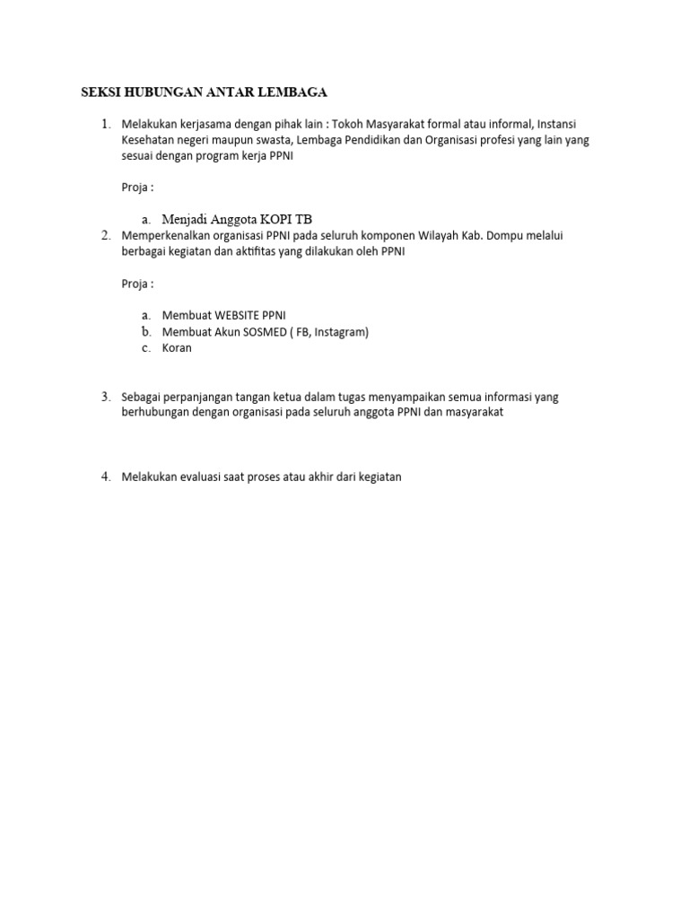 Seksi Hubungan Antar Lembaga | PDF | Bisnis