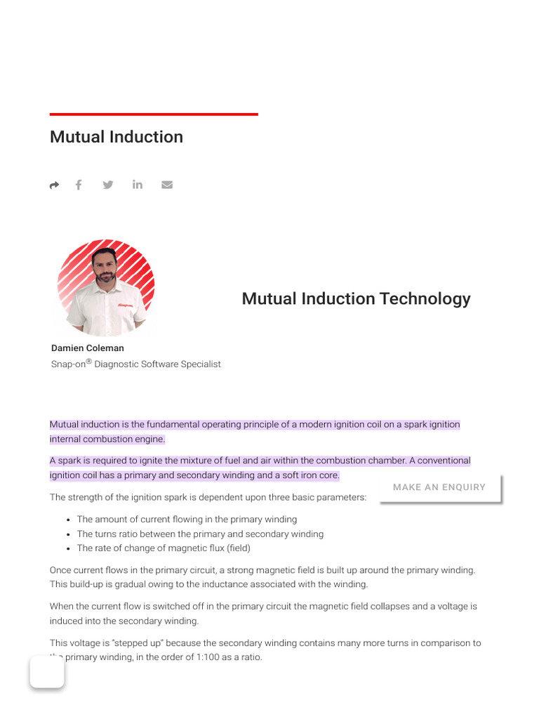 Exploring Mutual Induction in Ignition Coils - Snap On | PDF ...