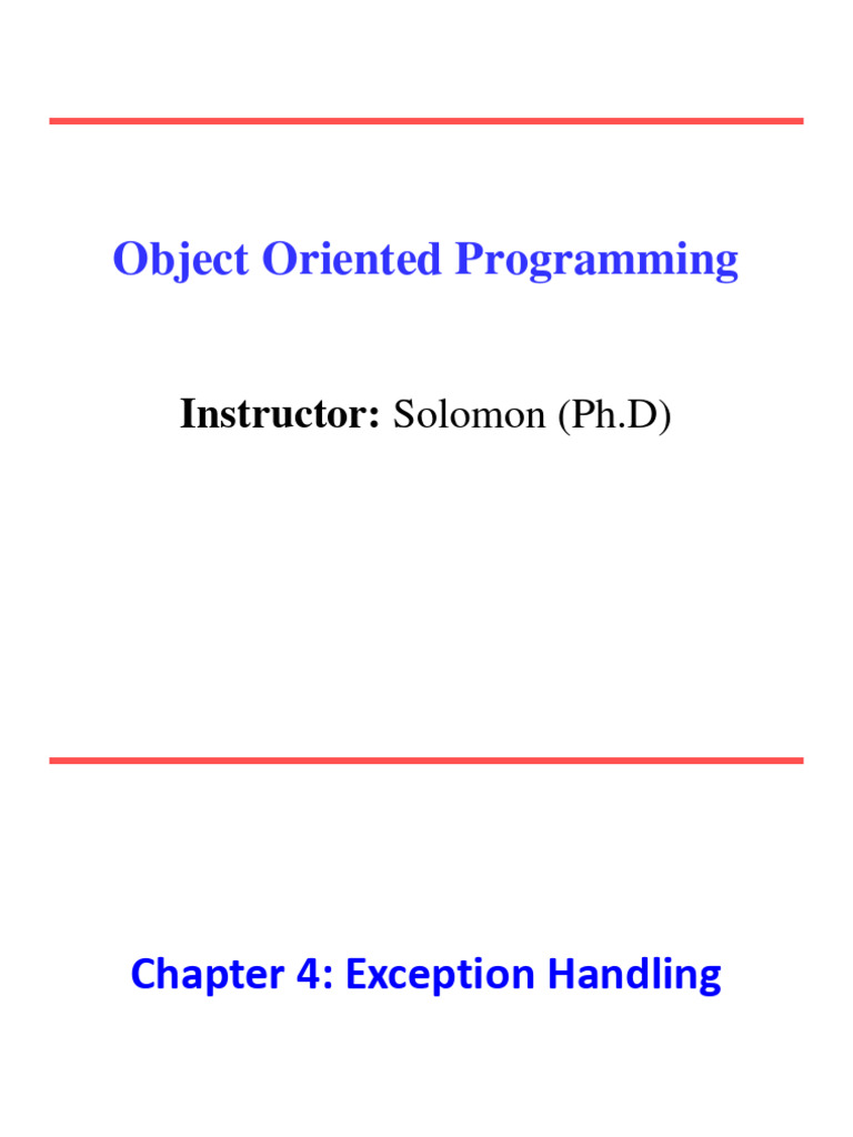 Chapter 4 - Exception Handling_Final | Download Free PDF | Computer ... Chapter 4 - Exception Handling_Final | Download Free PDF | Computer ...