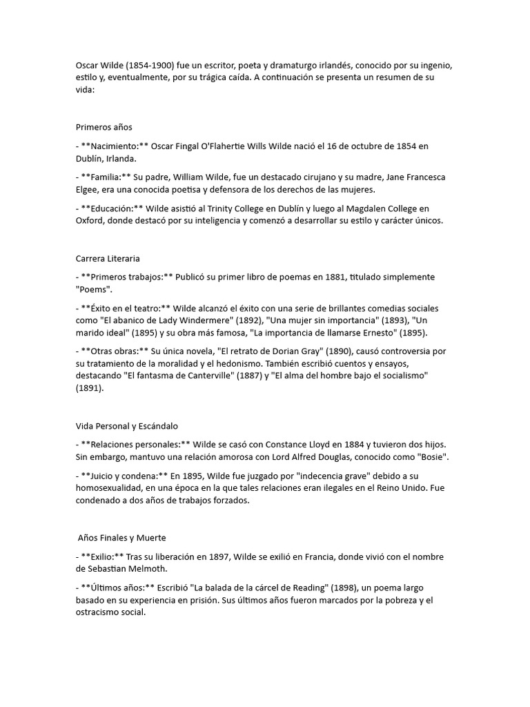 Oscar Wilde | PDF | Oscar Wilde