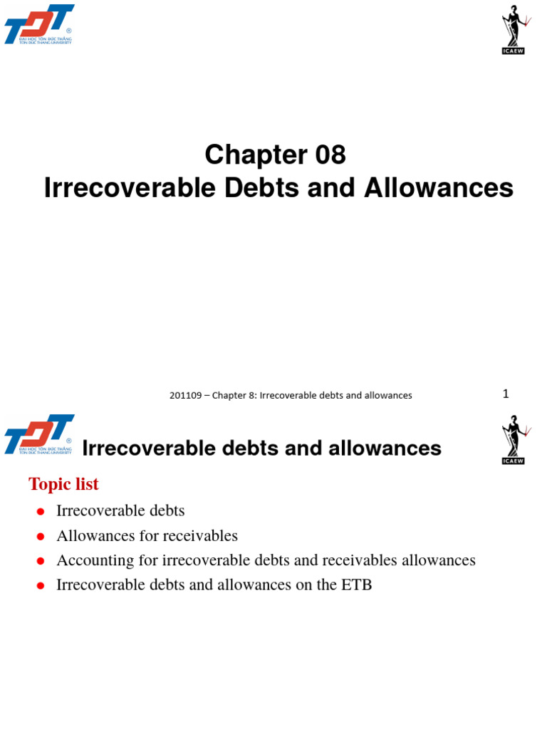 ICAEW - Chapter 8 - Irrecoverable Debts and Allowances | PDF | Debits And Credits | Income Statement