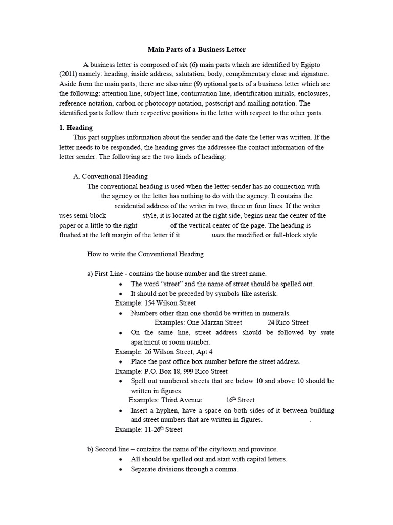 Main and Optional Parts and Formats of A BL | Download Free PDF ...