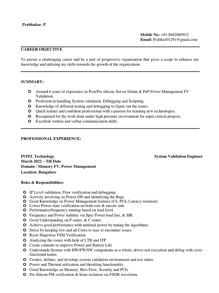 Prabhakar INTEL | PDF | Bios | Debugging