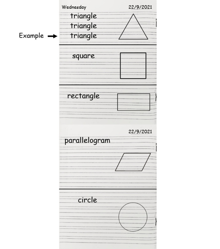 ENGLISH T1 Unit 2 Shapes Writing | PDF
