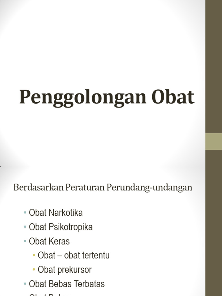 Penggolongan Obat Berdasarkan Kelas Terapi | PDF