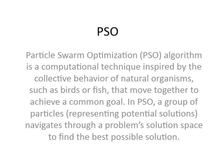PSO | PDF