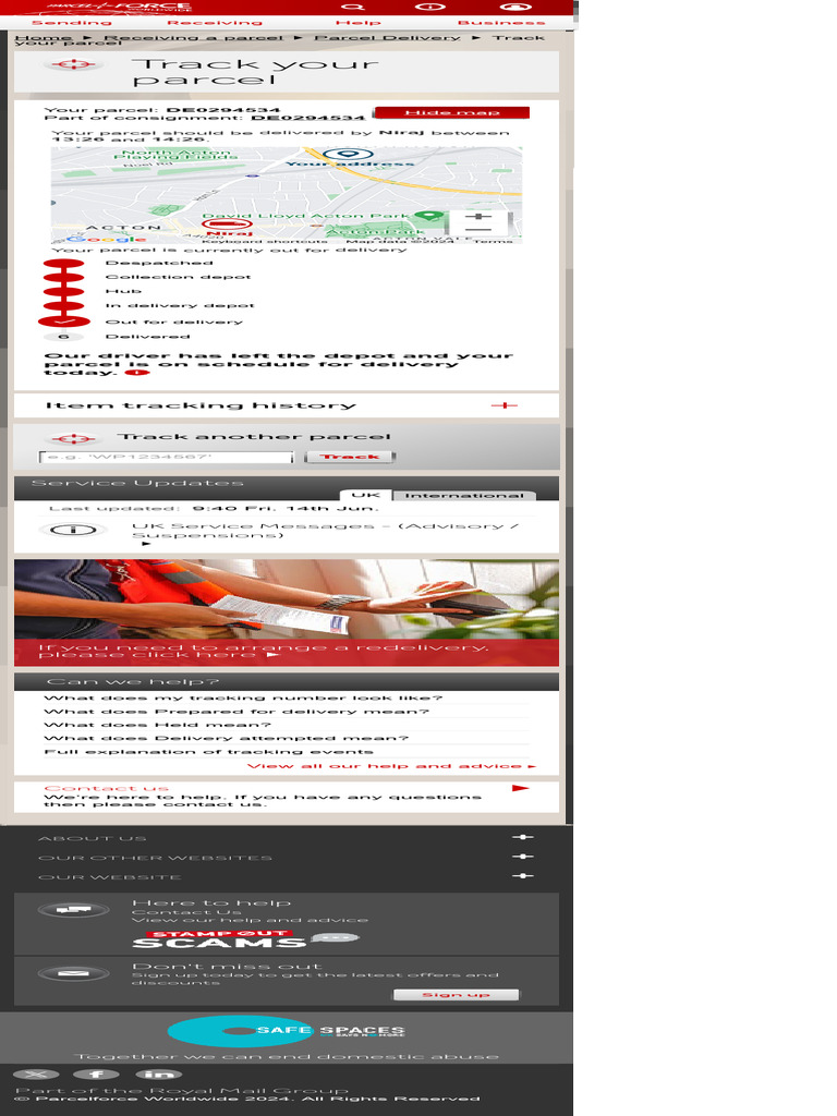 Track Your Parcel Parcelforce Worldwide | PDF