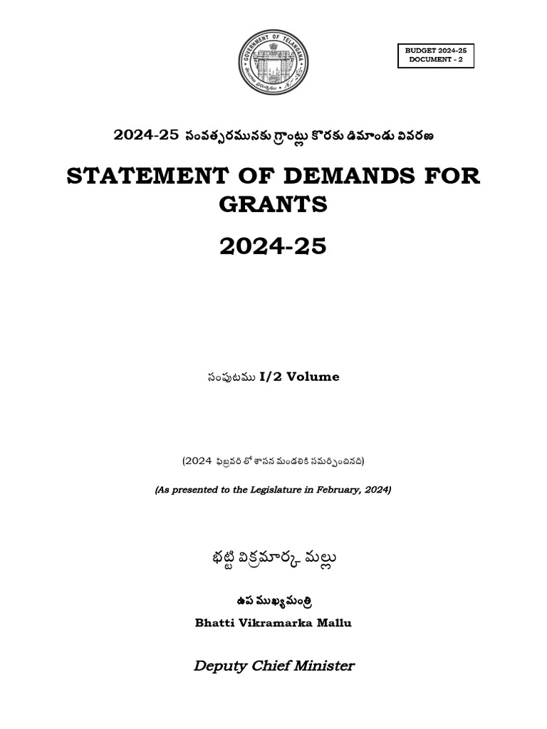 Statement of Demands For Grants | PDF | Revenue | Welfare