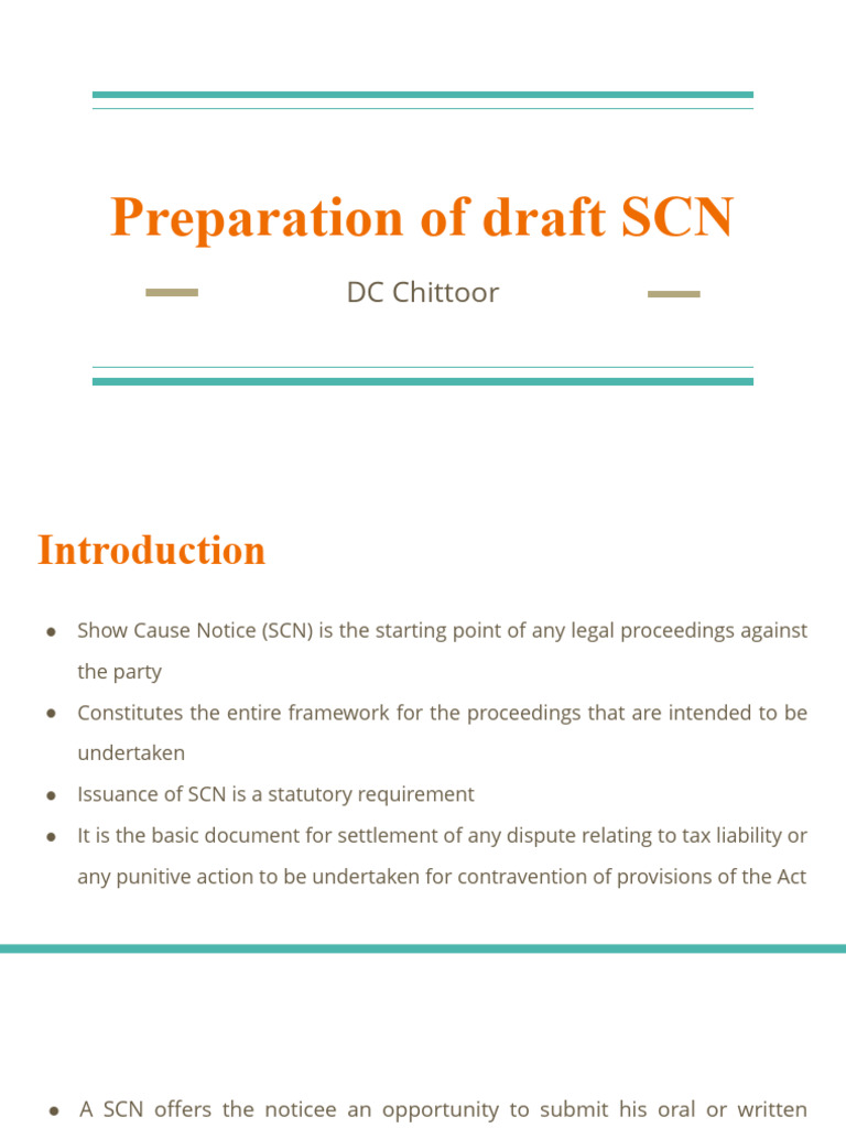 SCN Drafting Guidelines for Legal Proceedings | PDF | Taxes | Justice