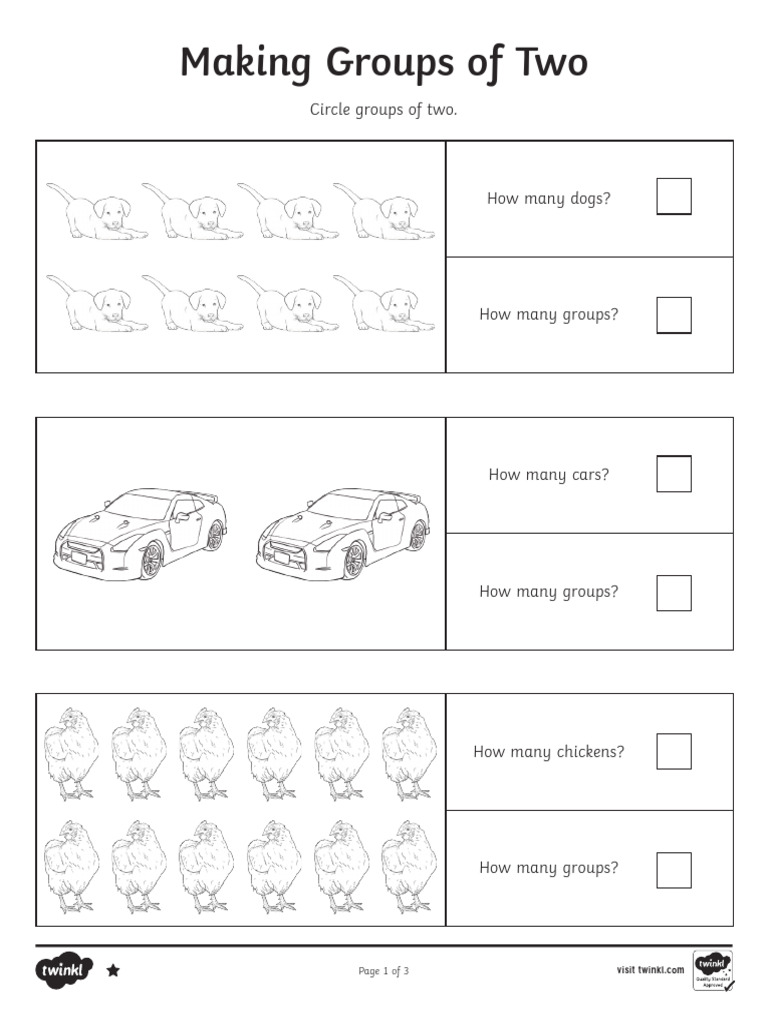 Us2 M 372d Making Groups of Two Differentiated Worksheets Black and ...