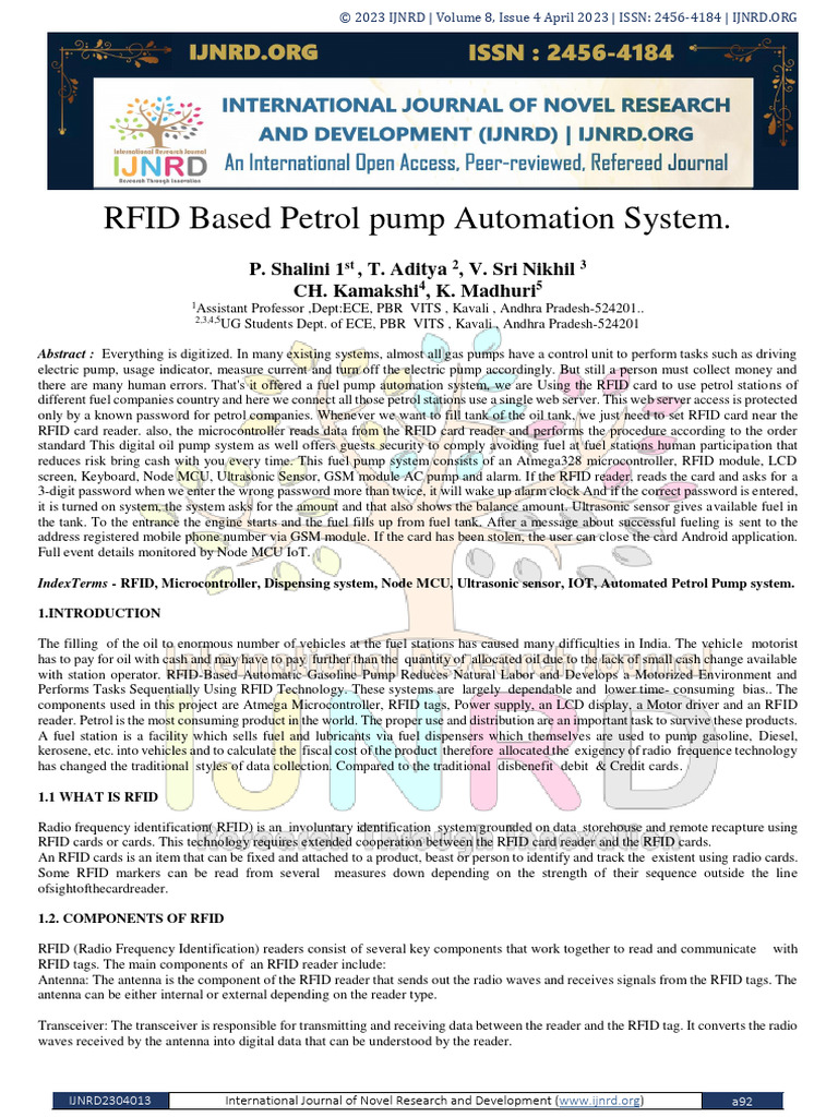 Rfid Project | PDF | Radio Frequency Identification | Microcontroller