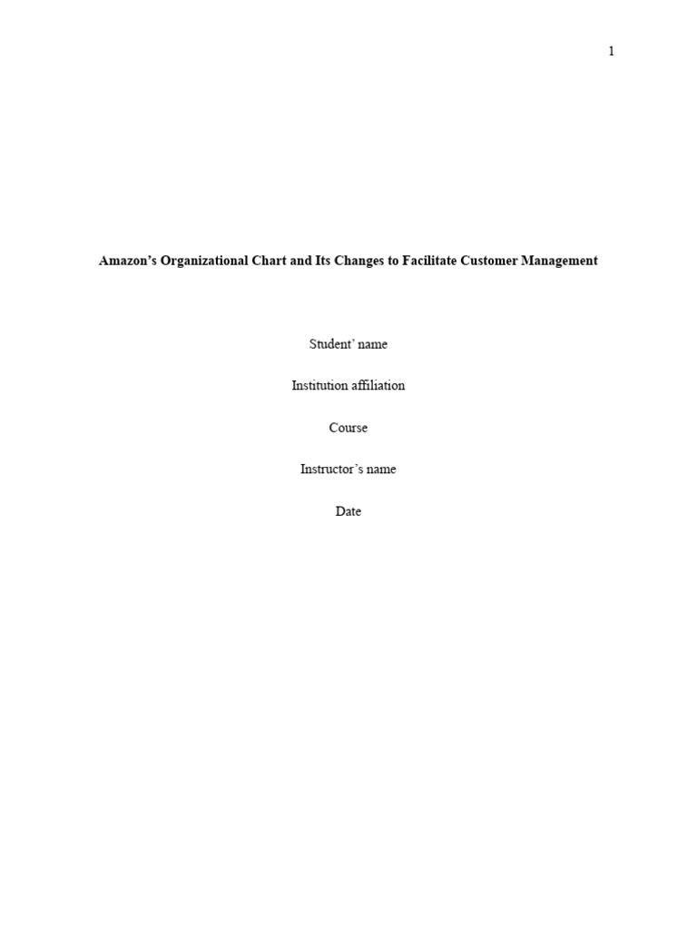 Amazon’s Organizational Chart | Download Free PDF | Customer ...