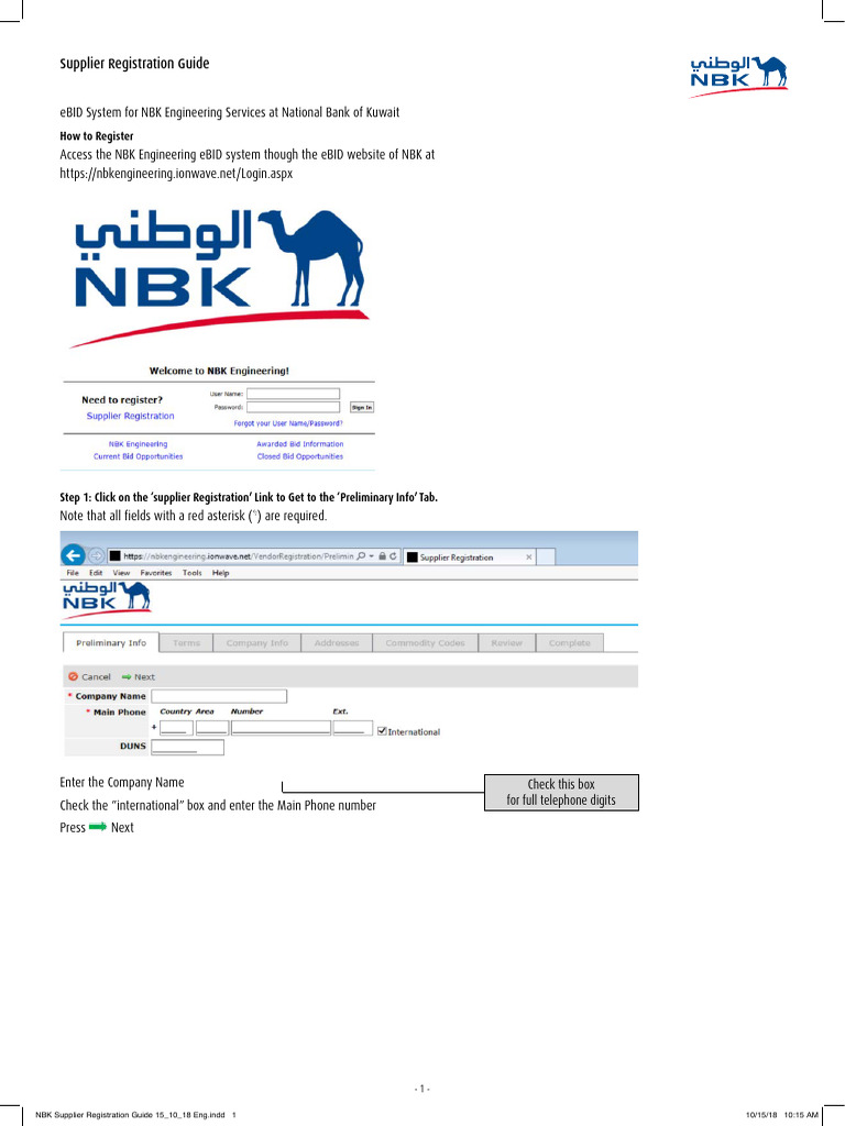 NBK Supplier Registration Process Guide | PDF | Cyberspace | Software