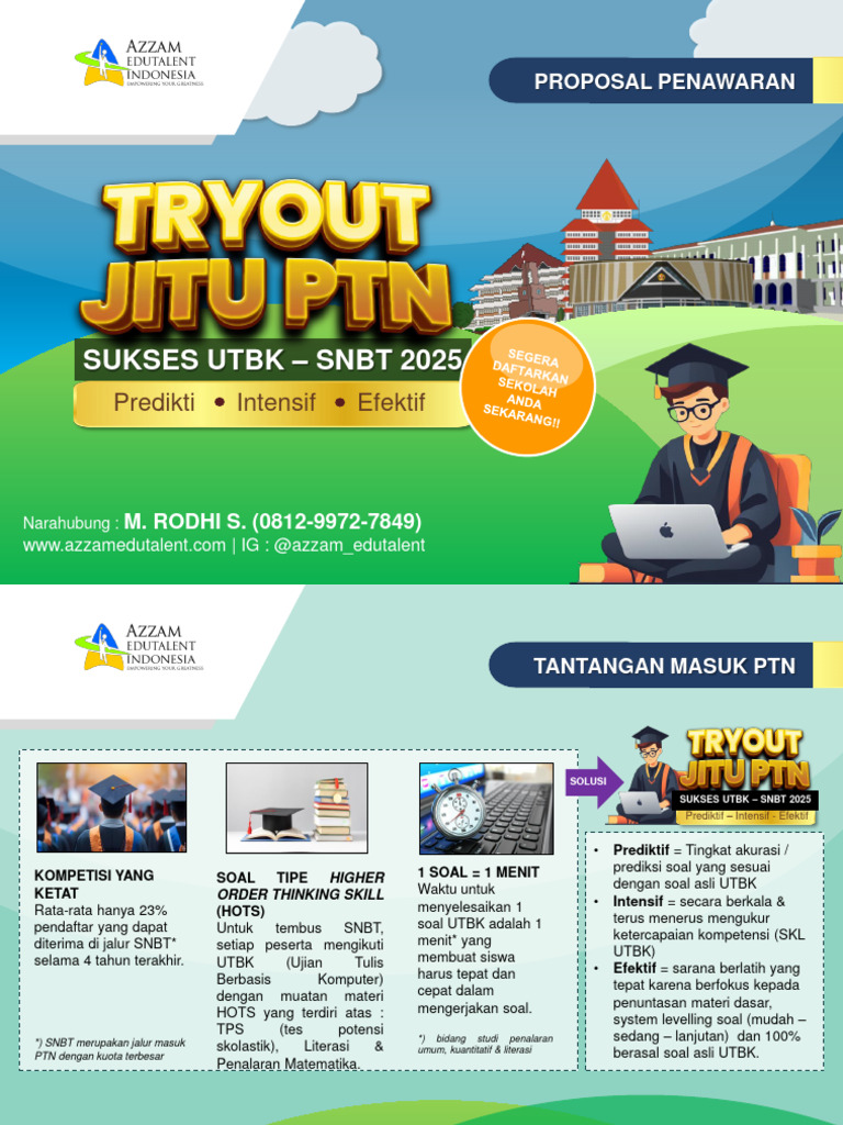 Proposal Tryout Sukses PTN 2025 | PDF