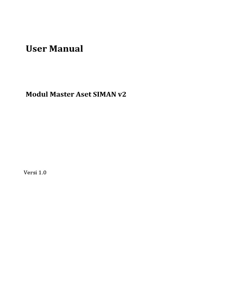 Panduan Modul Aset SIMAN v2 | PDF