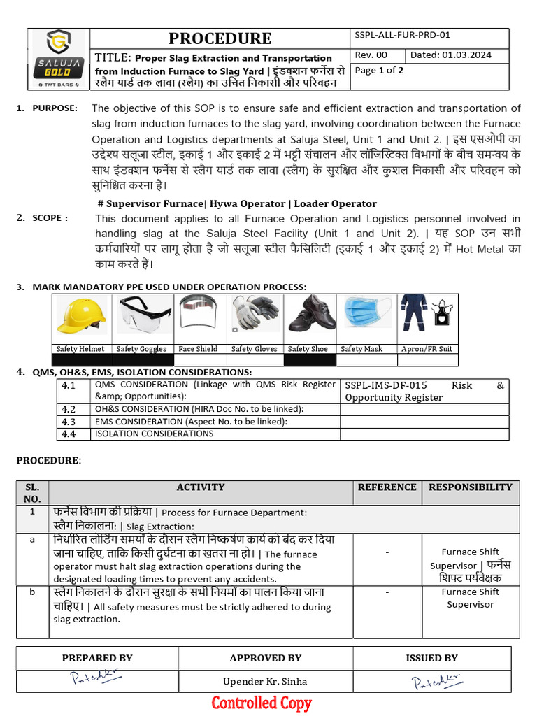Final Slag Handling PRD | PDF