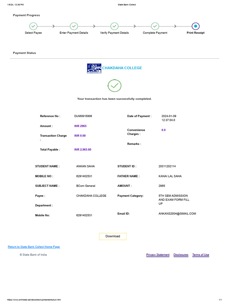 State Bank Collect | PDF | Payments | Money