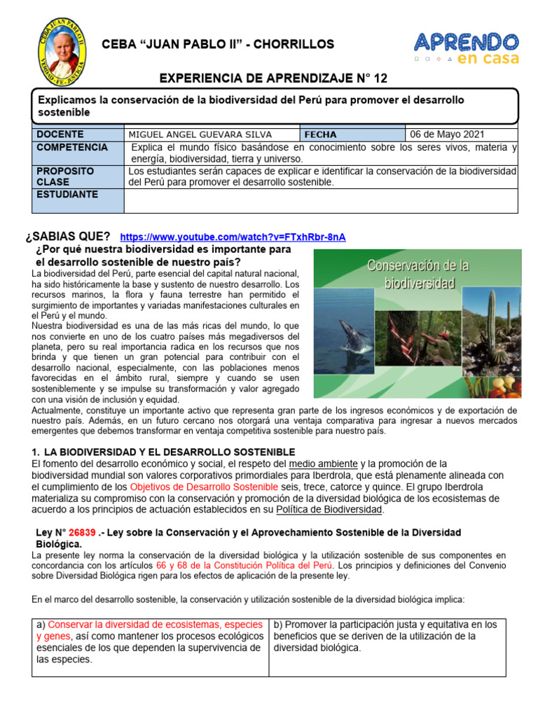 ACTIVIDAD DE APRENDIZAJE DE CTS DE 3RO A ACELERADO CLASE 12 2021 | Descargar gratis PDF ...