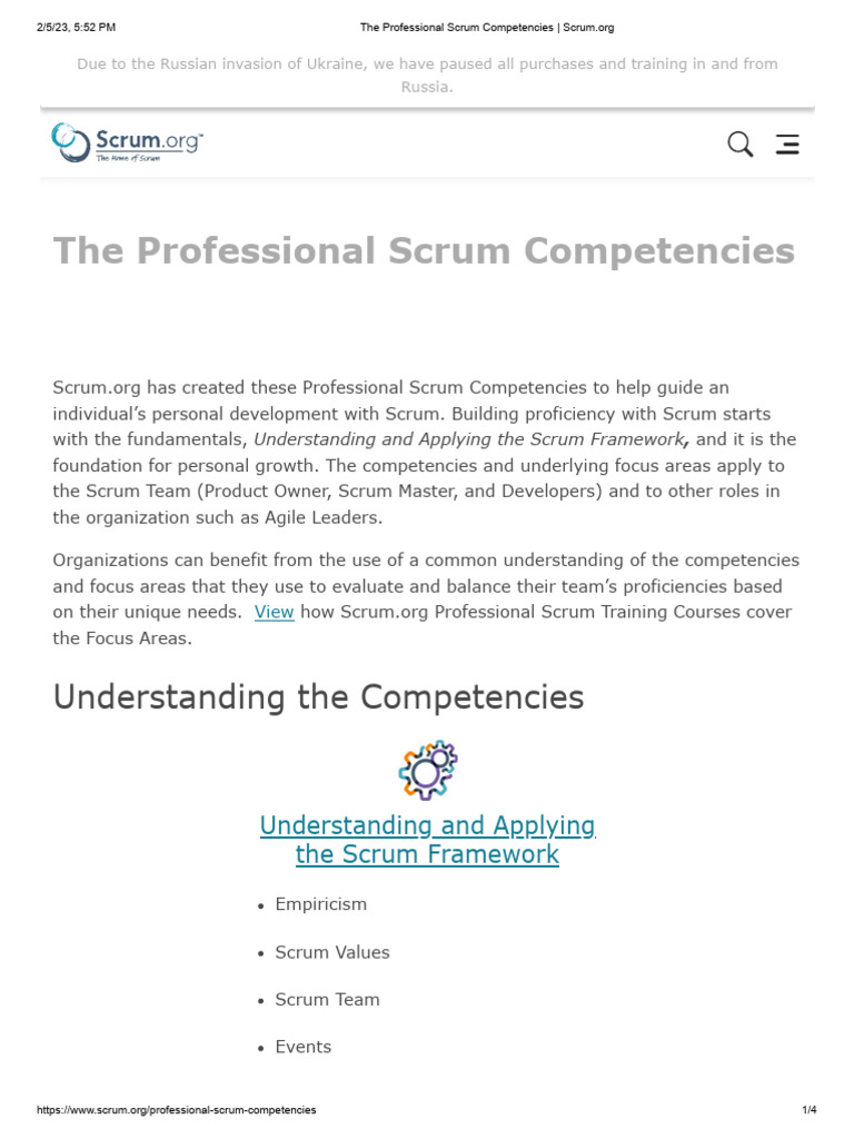 The Professional Scrum Competencies _ Scrum.org | PDF | Scrum (Software Development) | Business