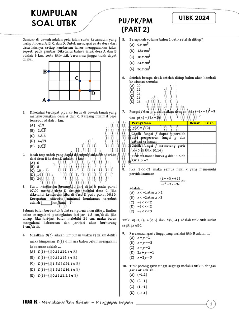 KUMPULAN SOAL UTBK 2024 - PUPKPM (PART 2) | PDF