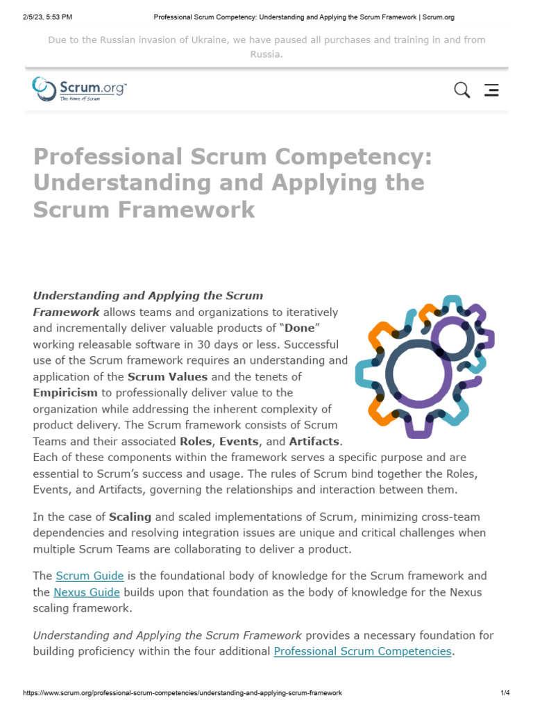 Professional Scrum Competency - Understanding and Applying The Scrum Framework | PDF | Scrum ...