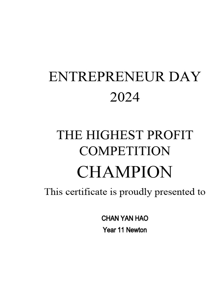 E-Day Cert Template | PDF