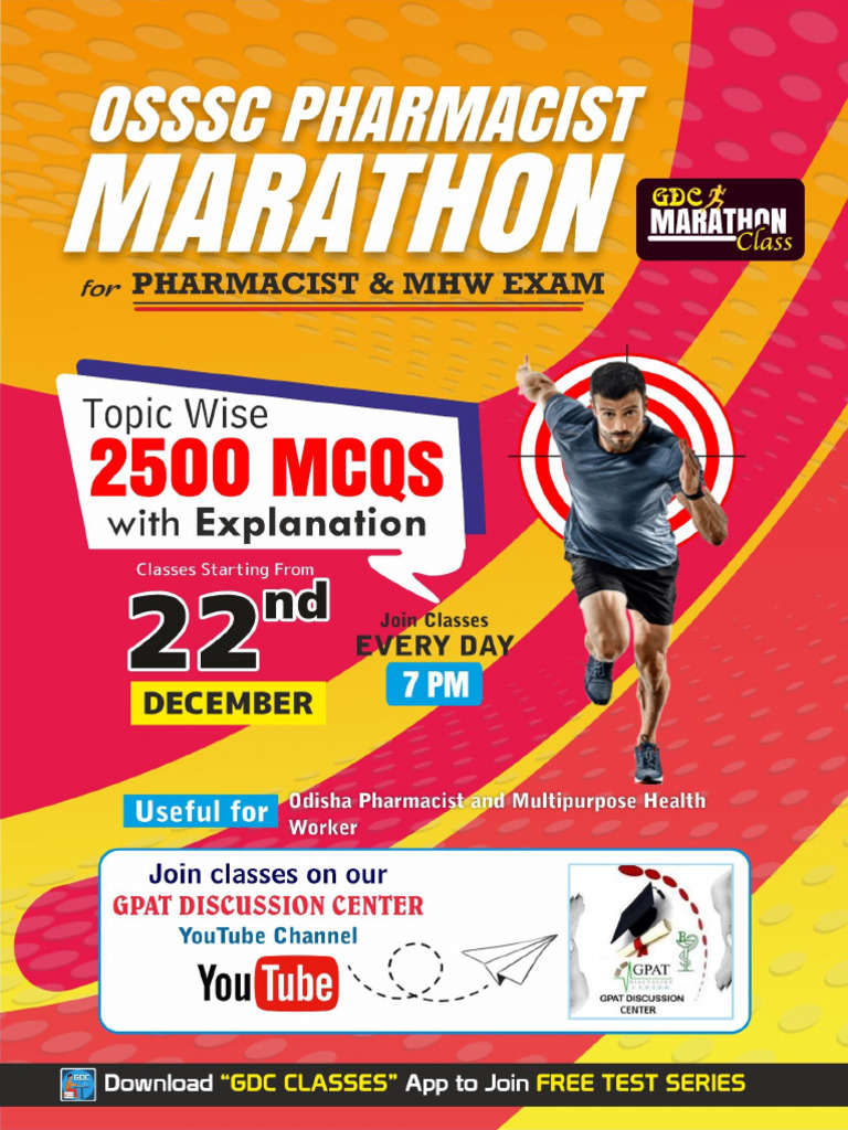 OSSSC PHARMACIST MARATHON 2023-24 SCHEDULE | PDF | Human Body | Tablet ...