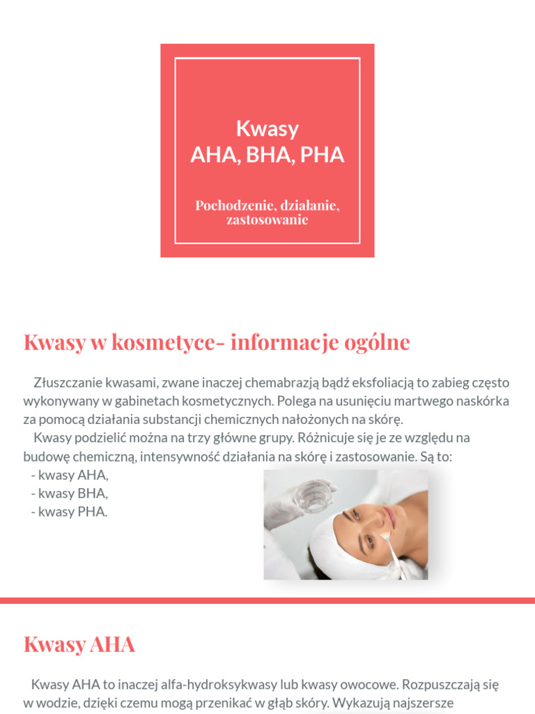 Kwasy AHA, BHA, PHA | PDF