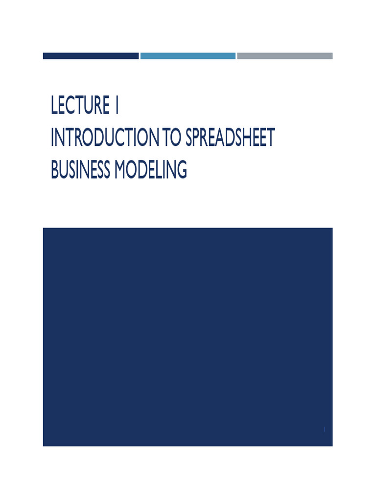 Lecture 1 | PDF | Spreadsheet | Variable (Mathematics)