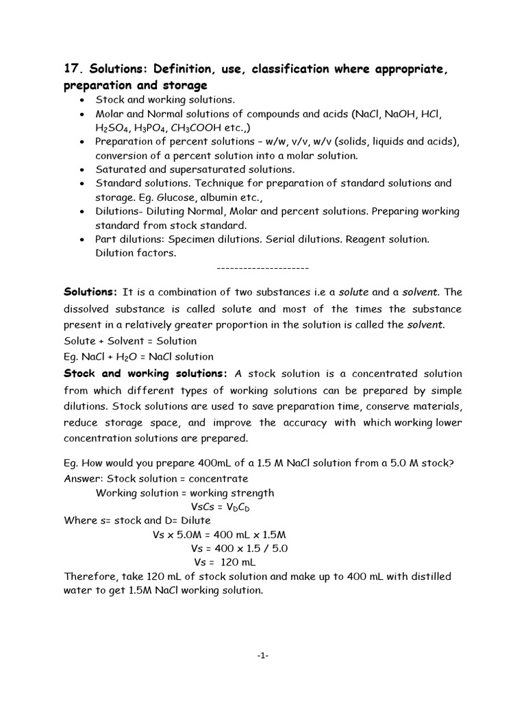 Solutions Definitions | PDF | Mole (Unit) | Solubility